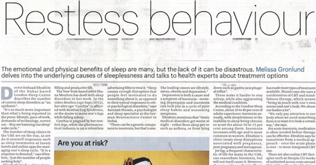 Restless Behavior - Insomnia In The UAE